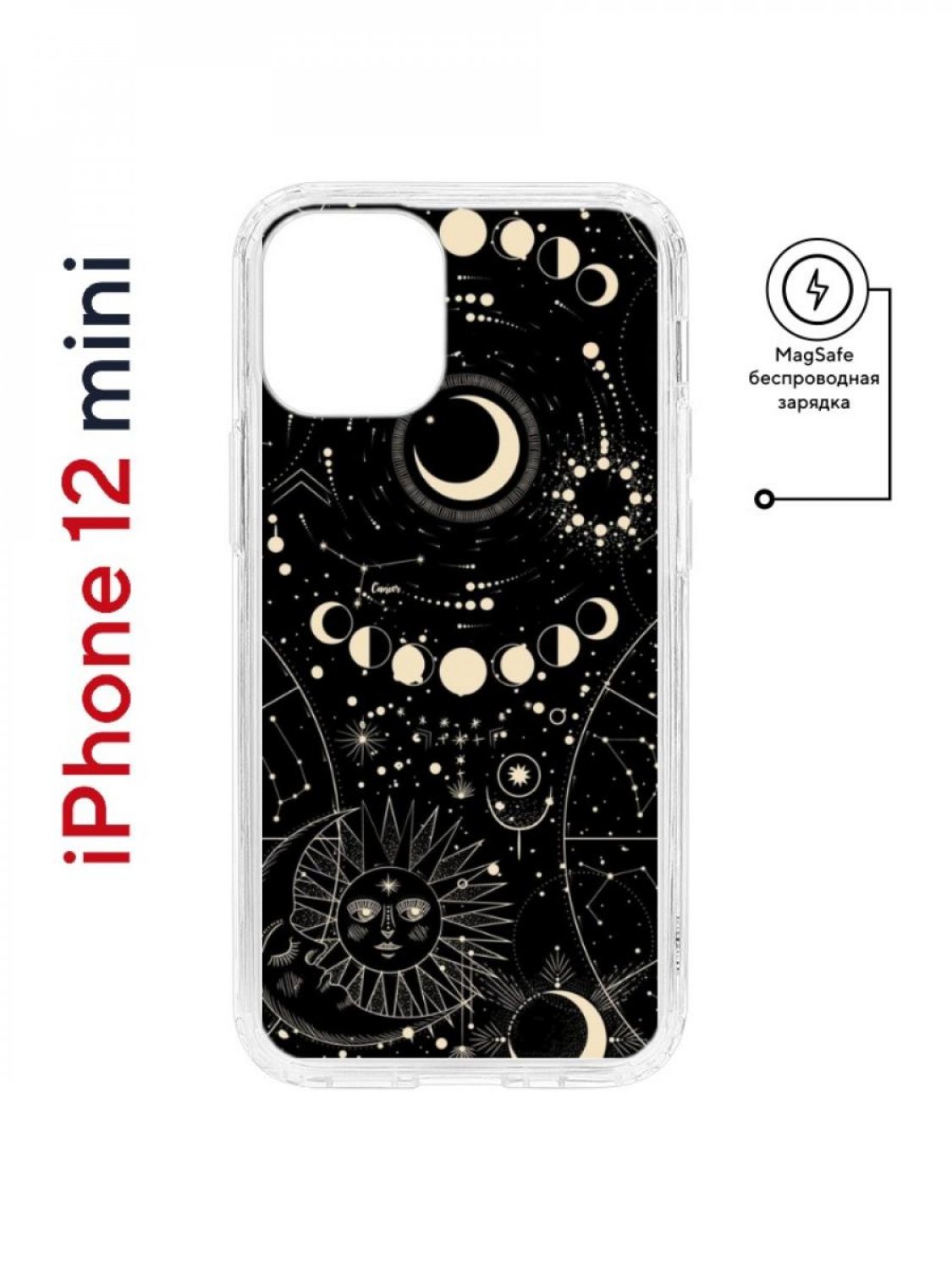 Чехол на iPhone 12 mini MagSafe Kruche Print Space противоударный с магнитом