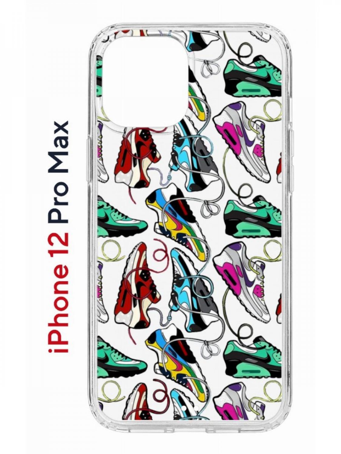 Чехол на iPhone 12 Pro Max Kruche Print Кроссы Nike Air Max, бампер с защитой камеры