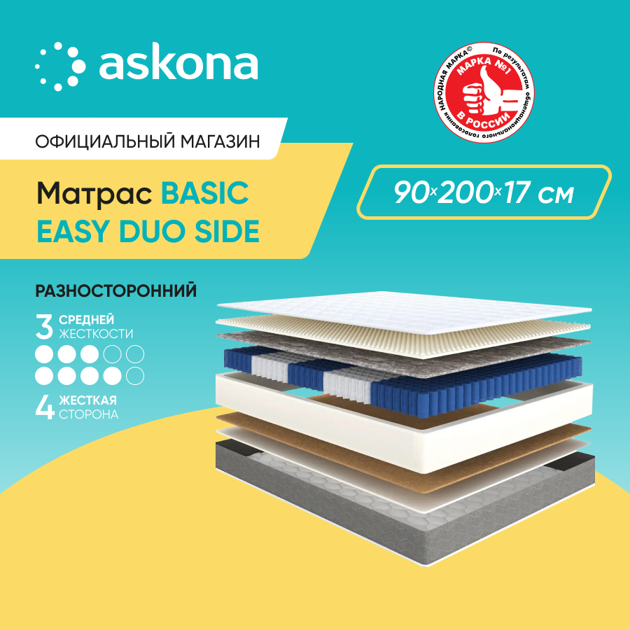 Матрас Askona Basic Easy Duo Side 90х200