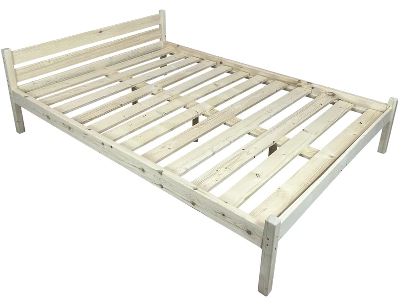 Кровать двуспальная Solarius Классика реечное основание 200х160, без шлифовки и покрытия