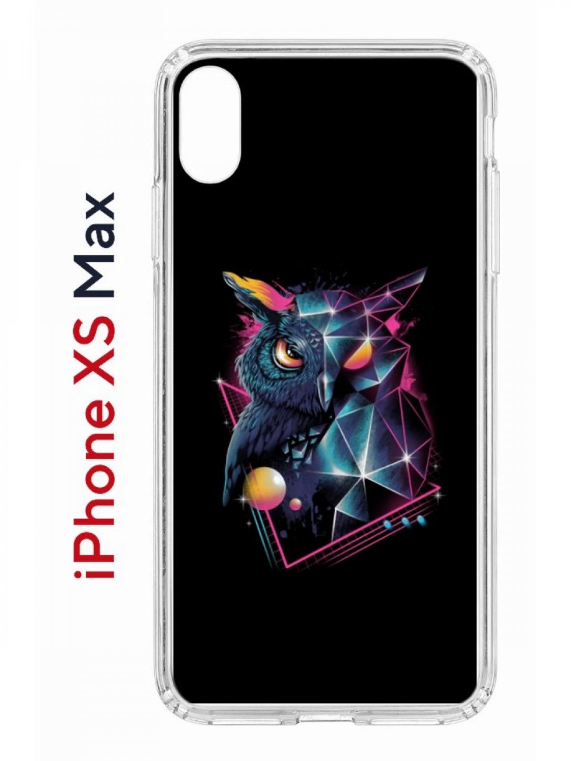 Чехол на iPhone XS Max с принтом Kruche Print Retro Owl, бампер с защитой камеры