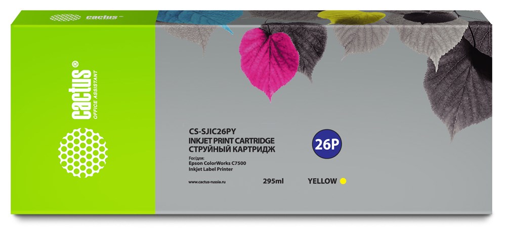 Картридж для струйного принтера CACTUS CS-SJIC26PY Yellow, совместимый