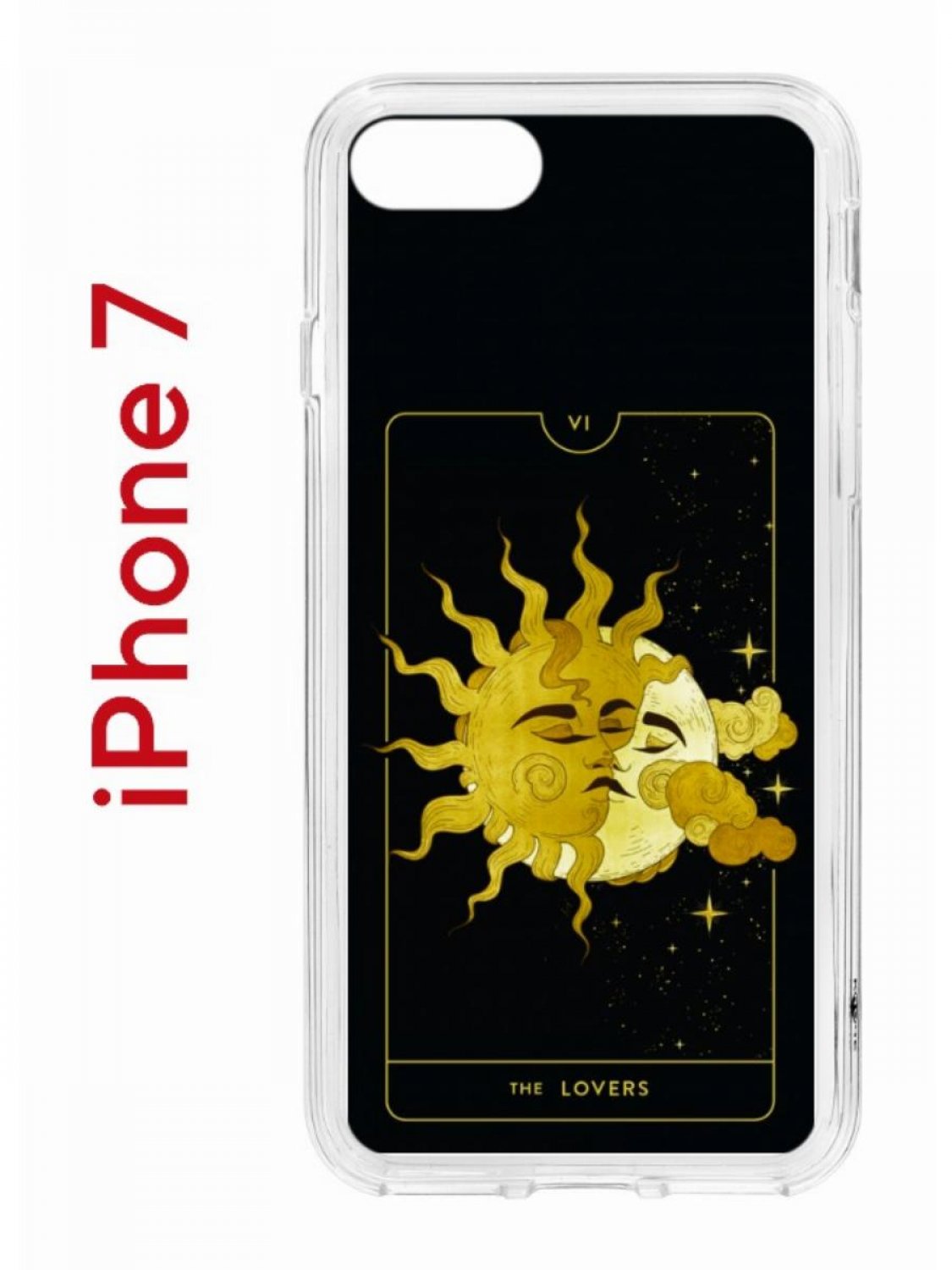 Чехол на iPhone 7,8,SE 2020 2022 Kruche Print Tarot Lovers, бампер с защитой камеры