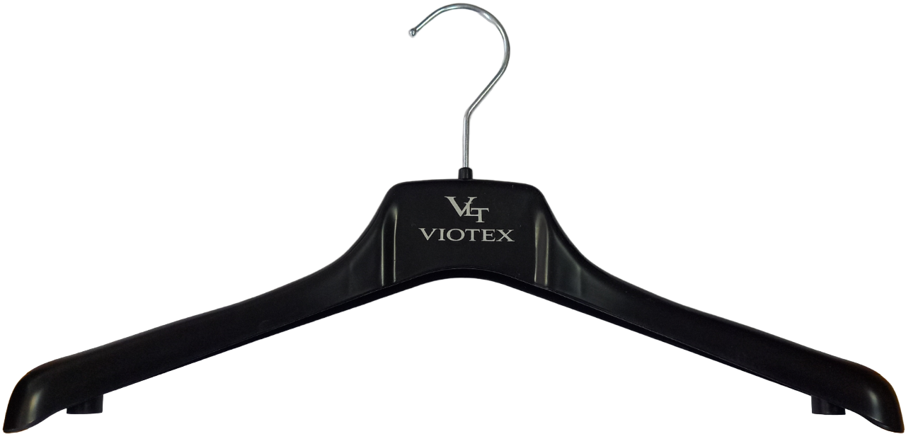 Вешалка для верхней одежды с металлическим крючком, с логотипом, Valexa GL-39, чёрная, 5шт