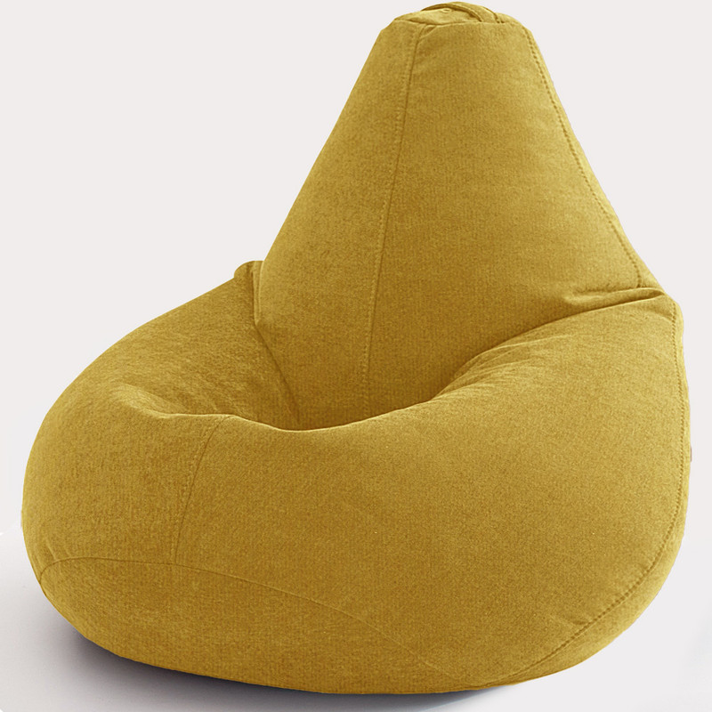 Кресло-мешок груша XXXL Стандарт, велюр, желтый
