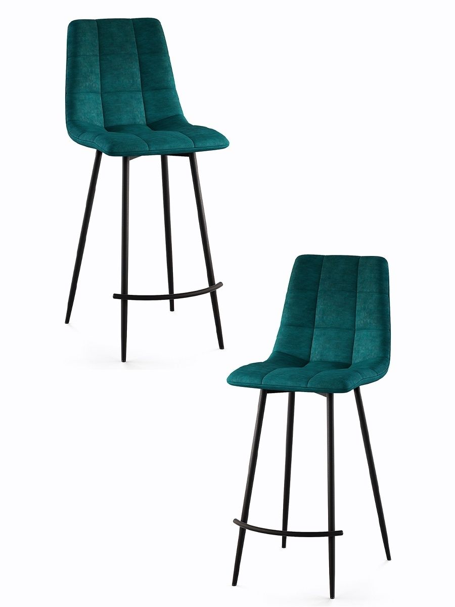 Комплект стульев барных М-ТРЕЙД Чили ( 2шт.) изумрудный/черный