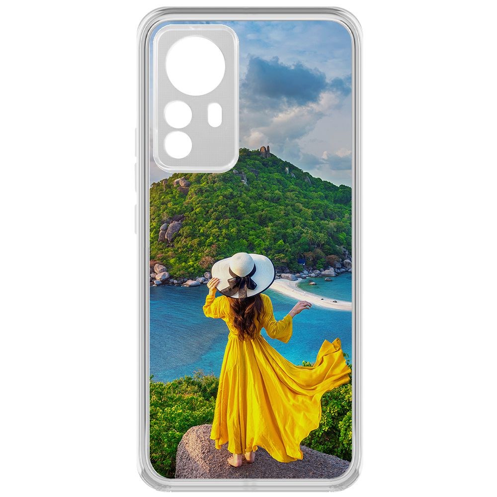 Чехол-накладка Krutoff Clear Case Платье летнее женское для Xiaomi 12 Pro