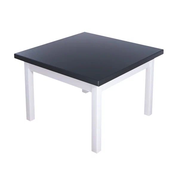 журнальный стол Solarius Классика квадратный 80х80х46, цвет антрацит с белыми ножками