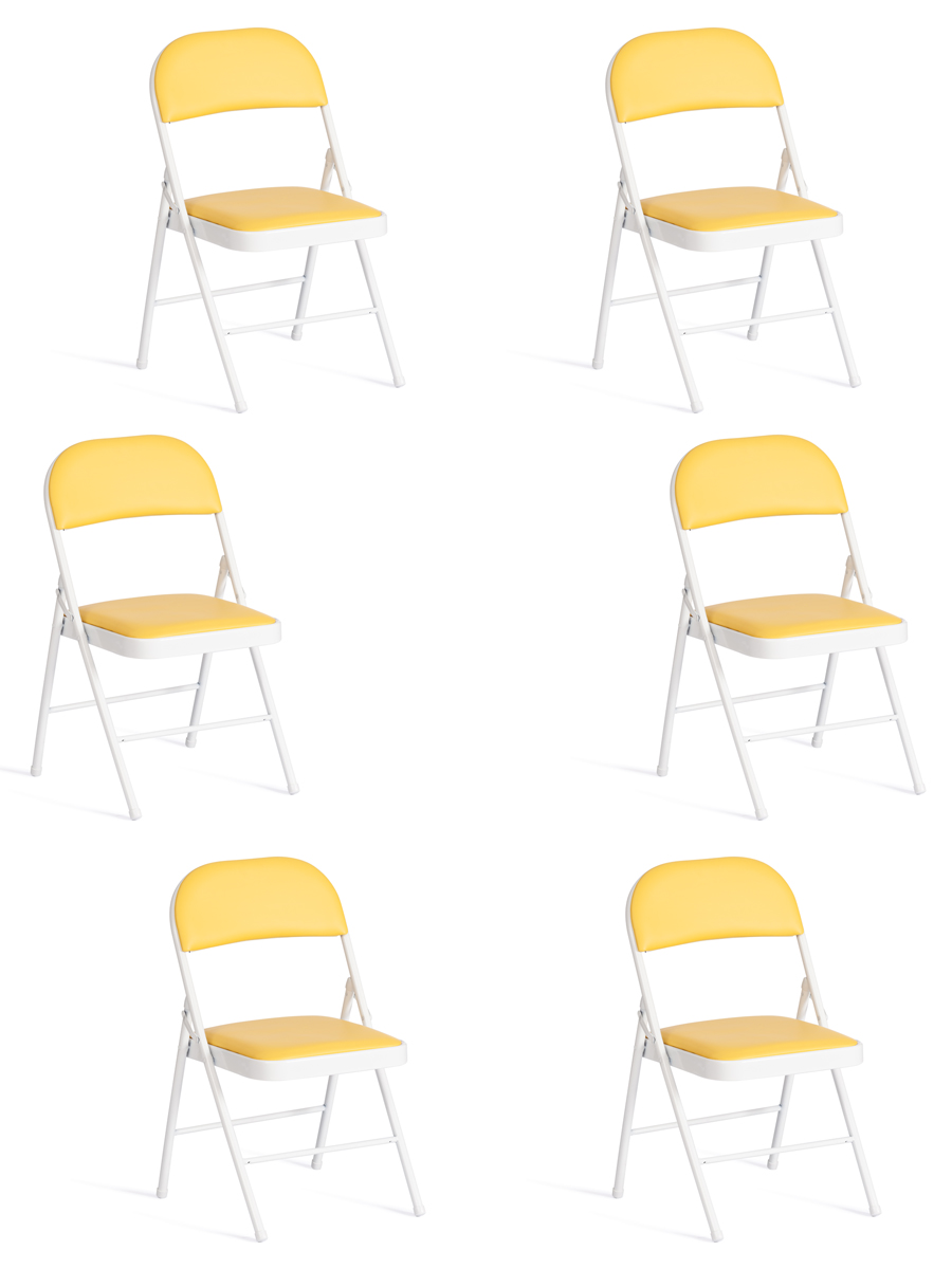 Комплект стульев TetChair FOLDER, складной, экокожа, желтый, 6 шт
