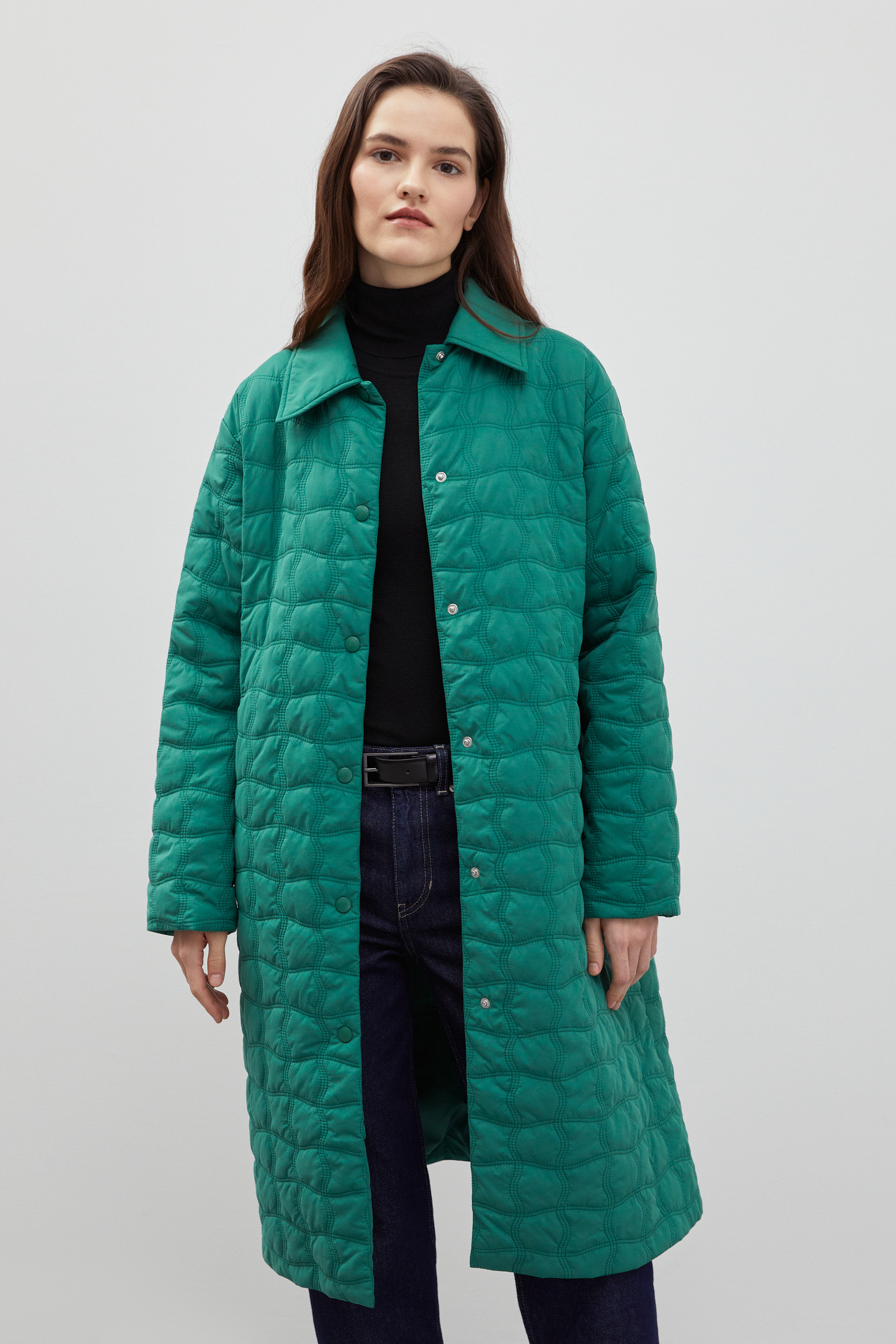 Пальто женское Finn Flare FBD11025 зеленое L