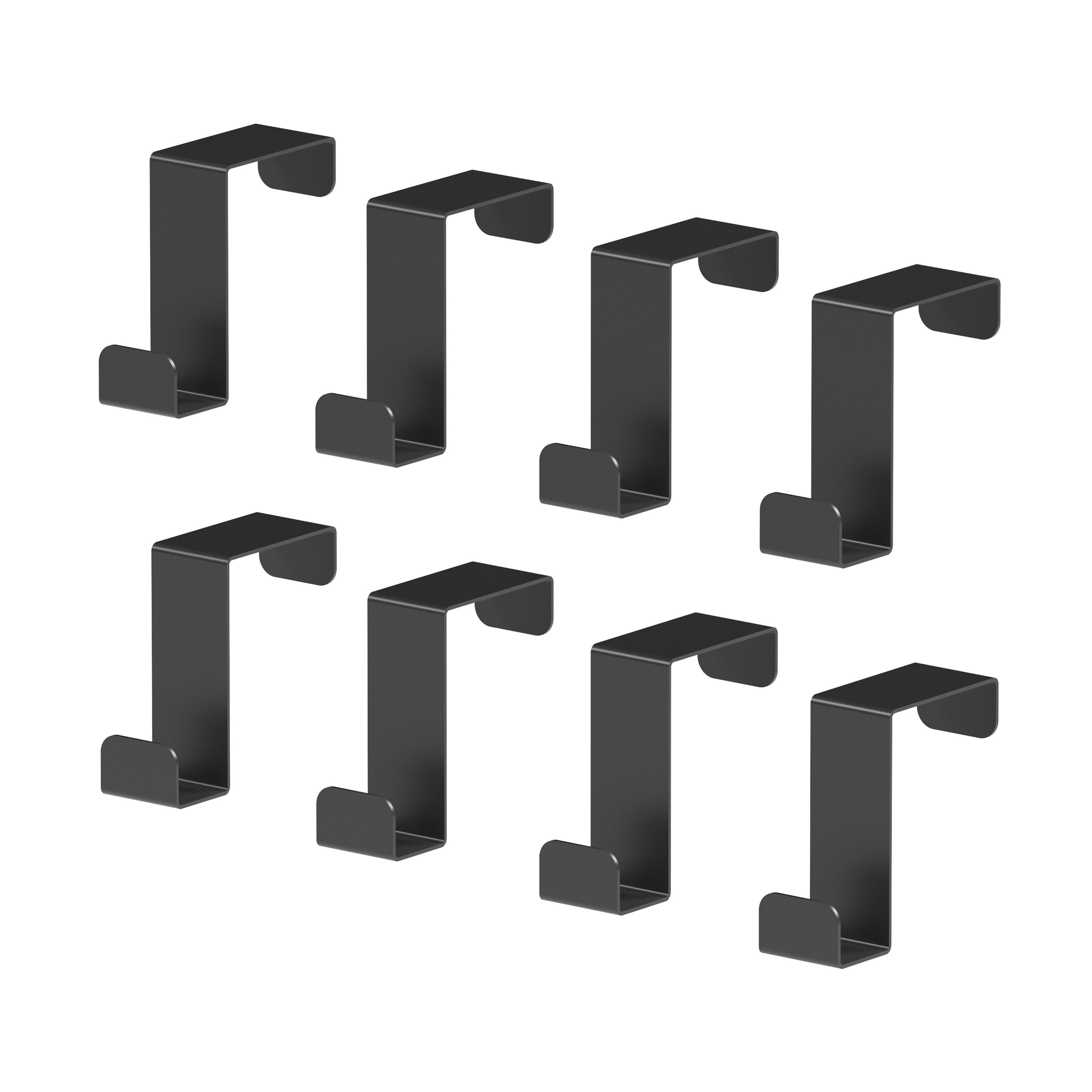 Набор двусторонних универсальных крючков TEMPACHE из нерж. стали 8 шт, 2,5x6x6см, черные