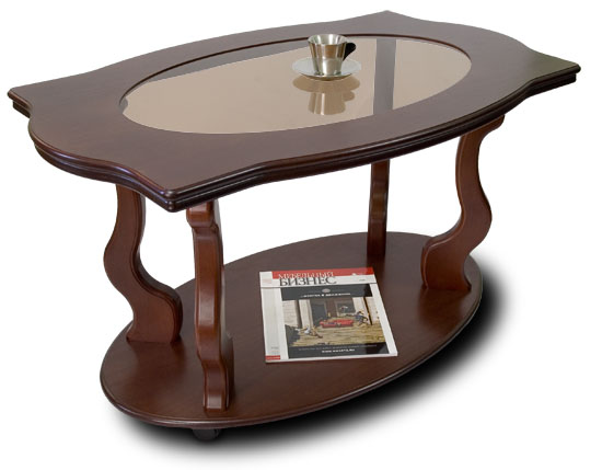 Журнальный столик из массива дуба Мебелик Берже-3С Темно-коричневый