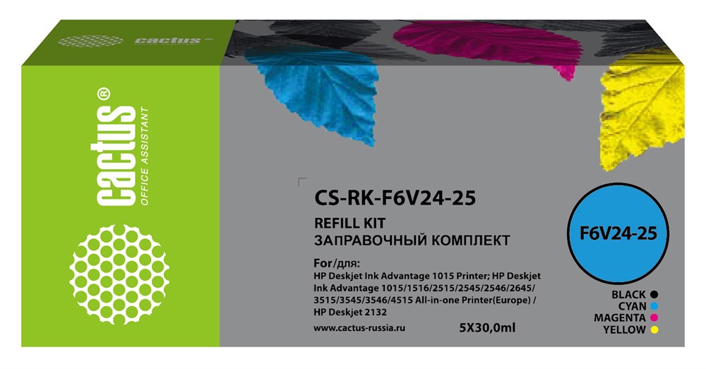 Заправочный набор Cactus CS-RK-F6V24-25 для DJ Ink Adv 1115 многоцветный, совместимый