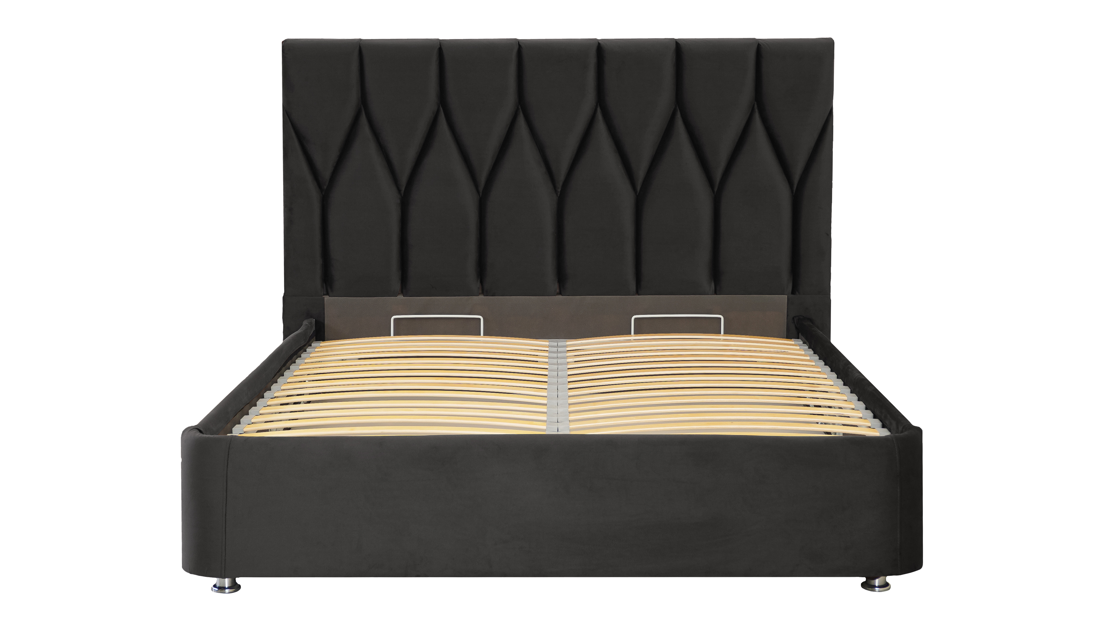 Двуспальная кровать ARMOS с ПМ Alice mini Велюр Vip 3 серый 160х200
