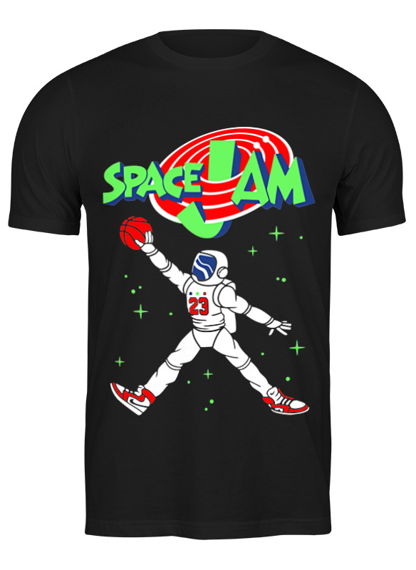 Футболка мужская Printio Space jam x jordan черная S