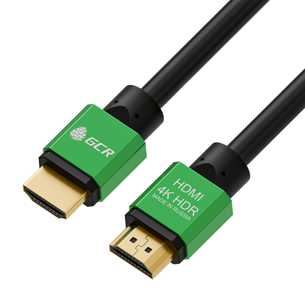 Кабель GCR HDMI - HDMI, 2.5м черный, зеленый (GCR-50962)