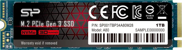 SSD накопитель Silicon Power A80 M.2 2280 1 ТБ (SP001TBP34A80M28)