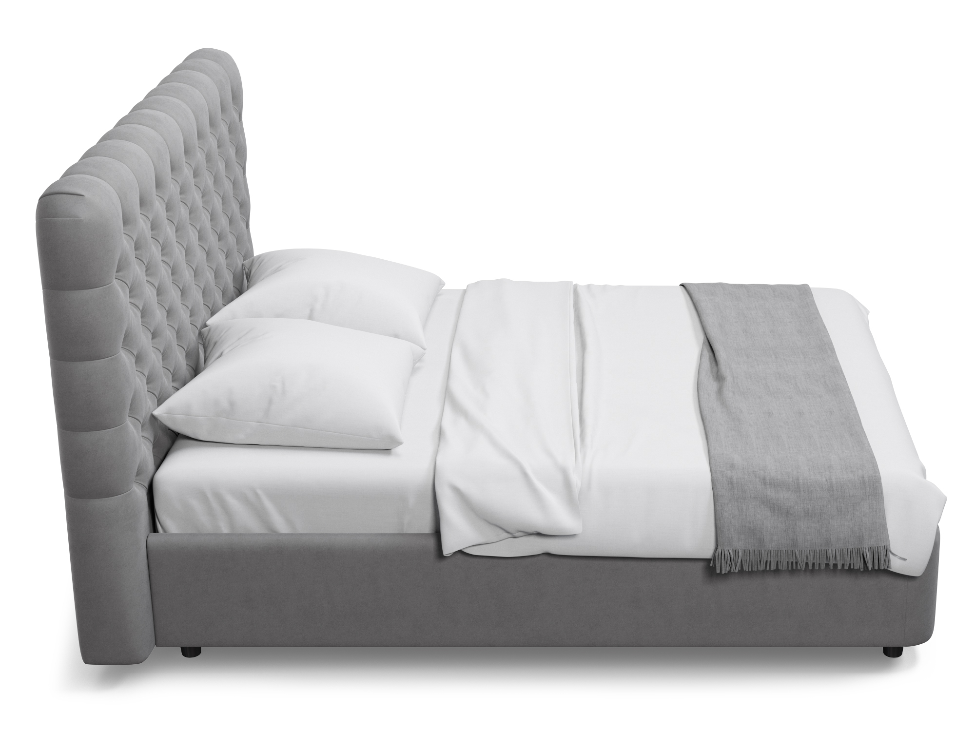 Двуспальная кровать ARMOS с ПМ Sally Велюр Vip 2 серый 160х200