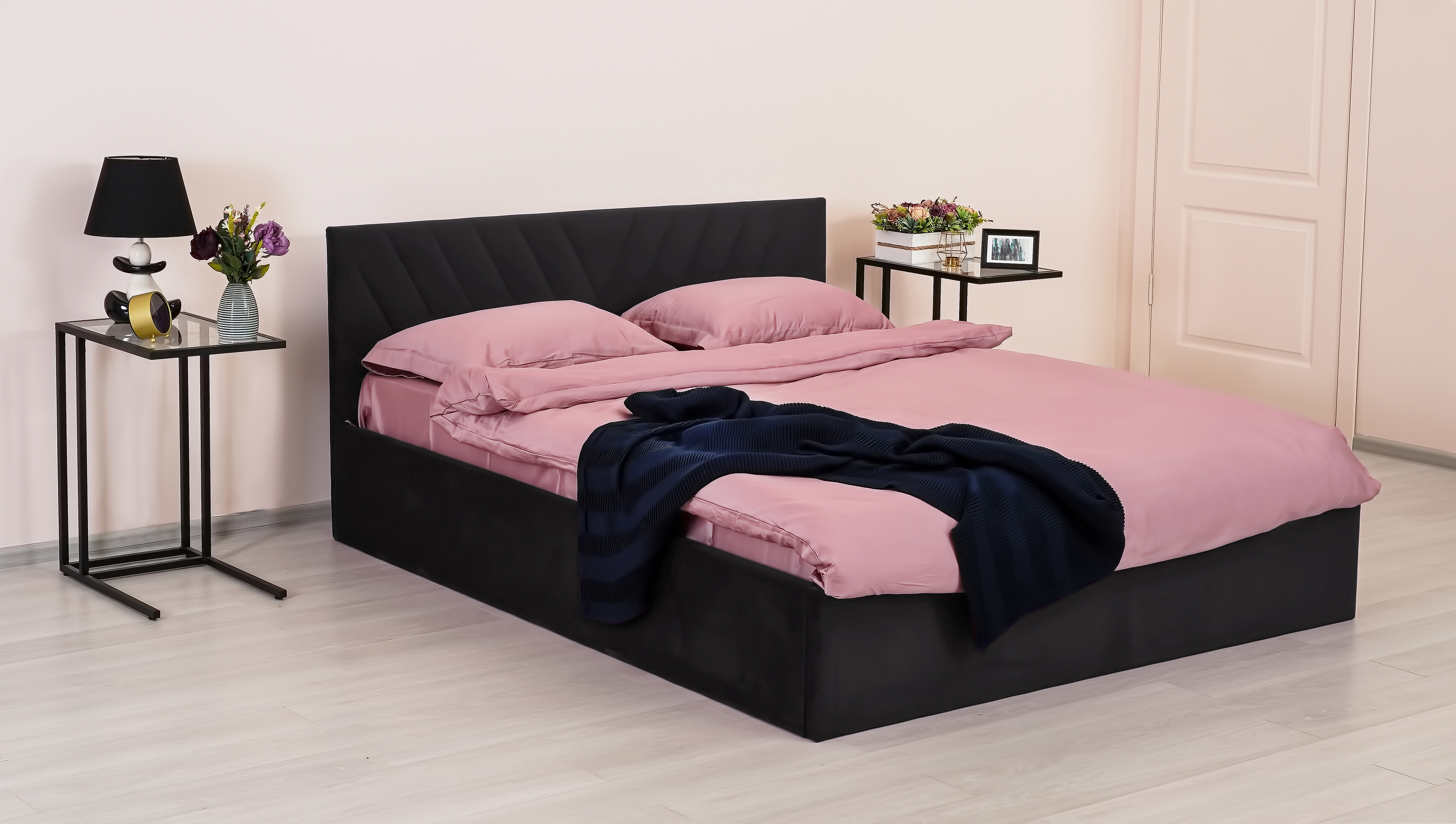 Двуспальная кровать ARMOS с ПМ Grace Велюр Vip 3 серый 160х200