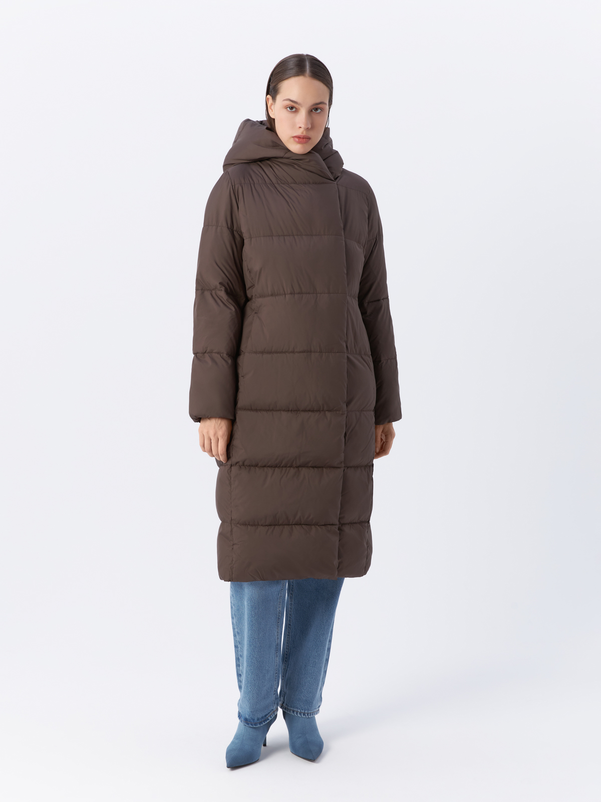 Пальто женское Veralba VEF-2741MW коричневое 46