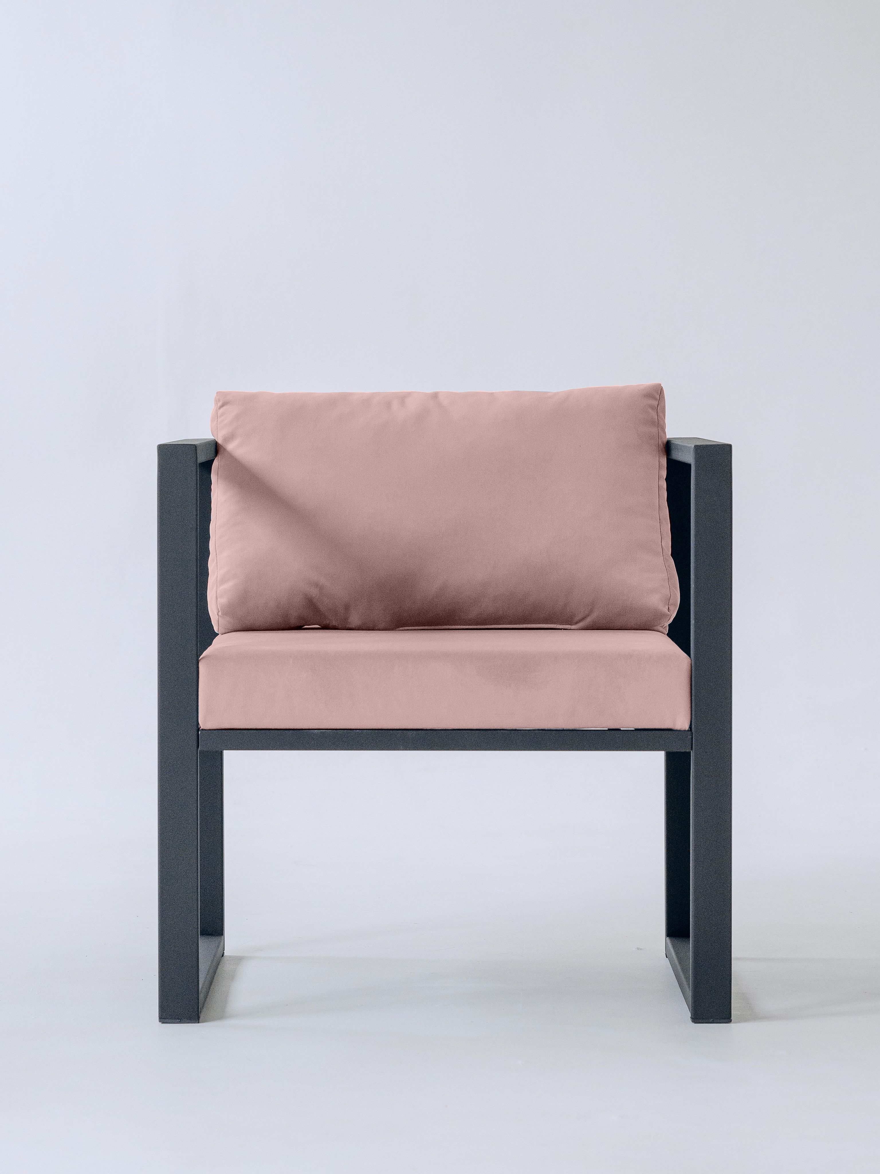 Кресло LoftDC Curl 70х70, велюр, розовый