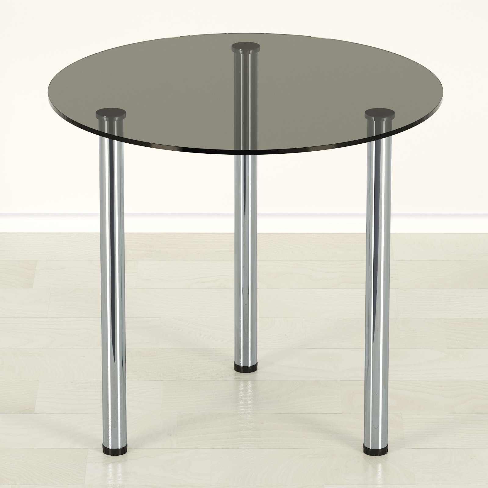 Стеклянный стол Mebel Apartment Эдель 18-3 серый/хром D75