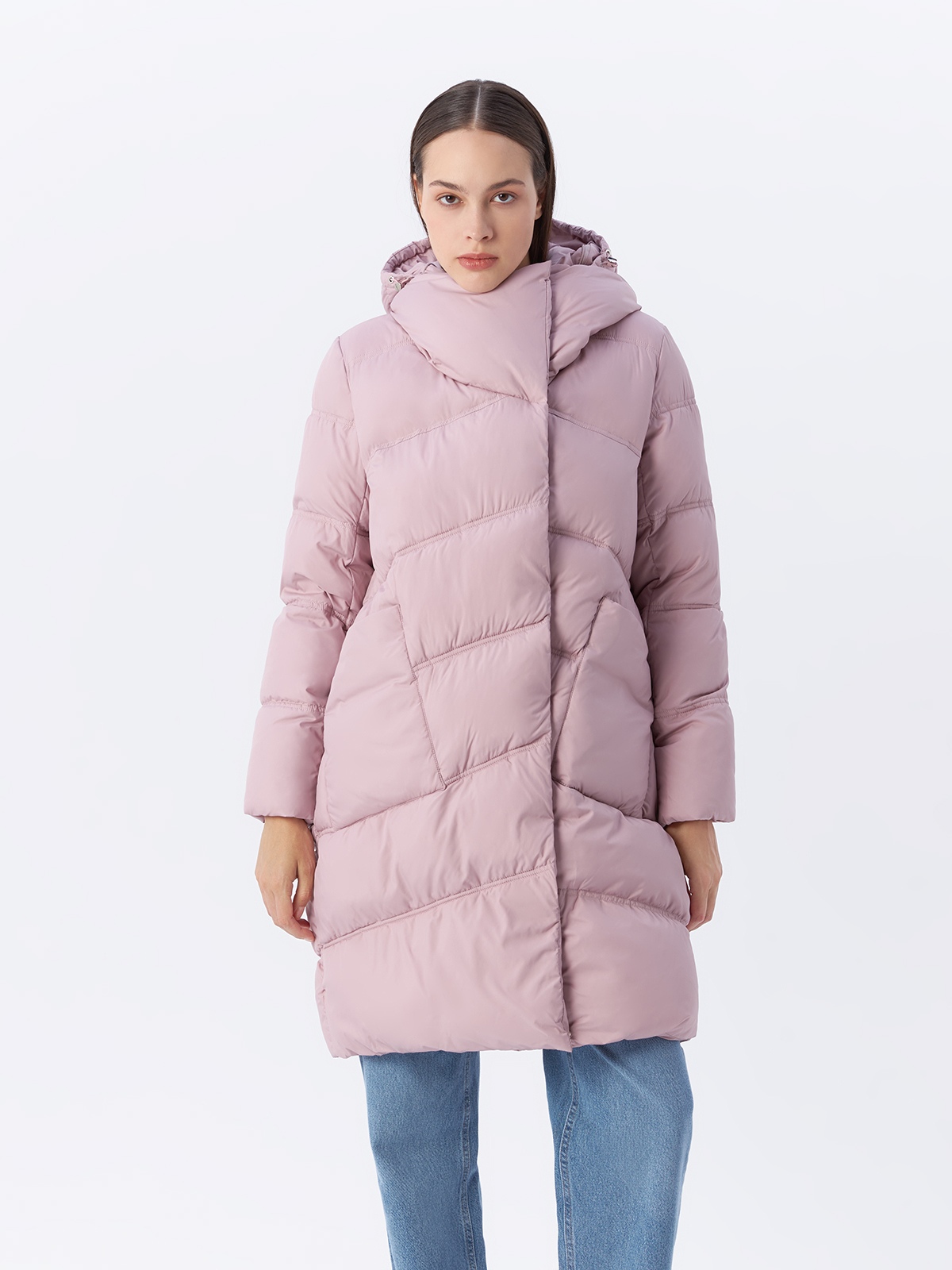 Пальто женское Veralba VEF-1184MW розовое 48