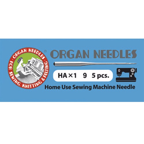 Иглы для бытовых швейных машин ORGAN универсальные №65 HA 1/9, уп.5 игл (мягкая уп.)