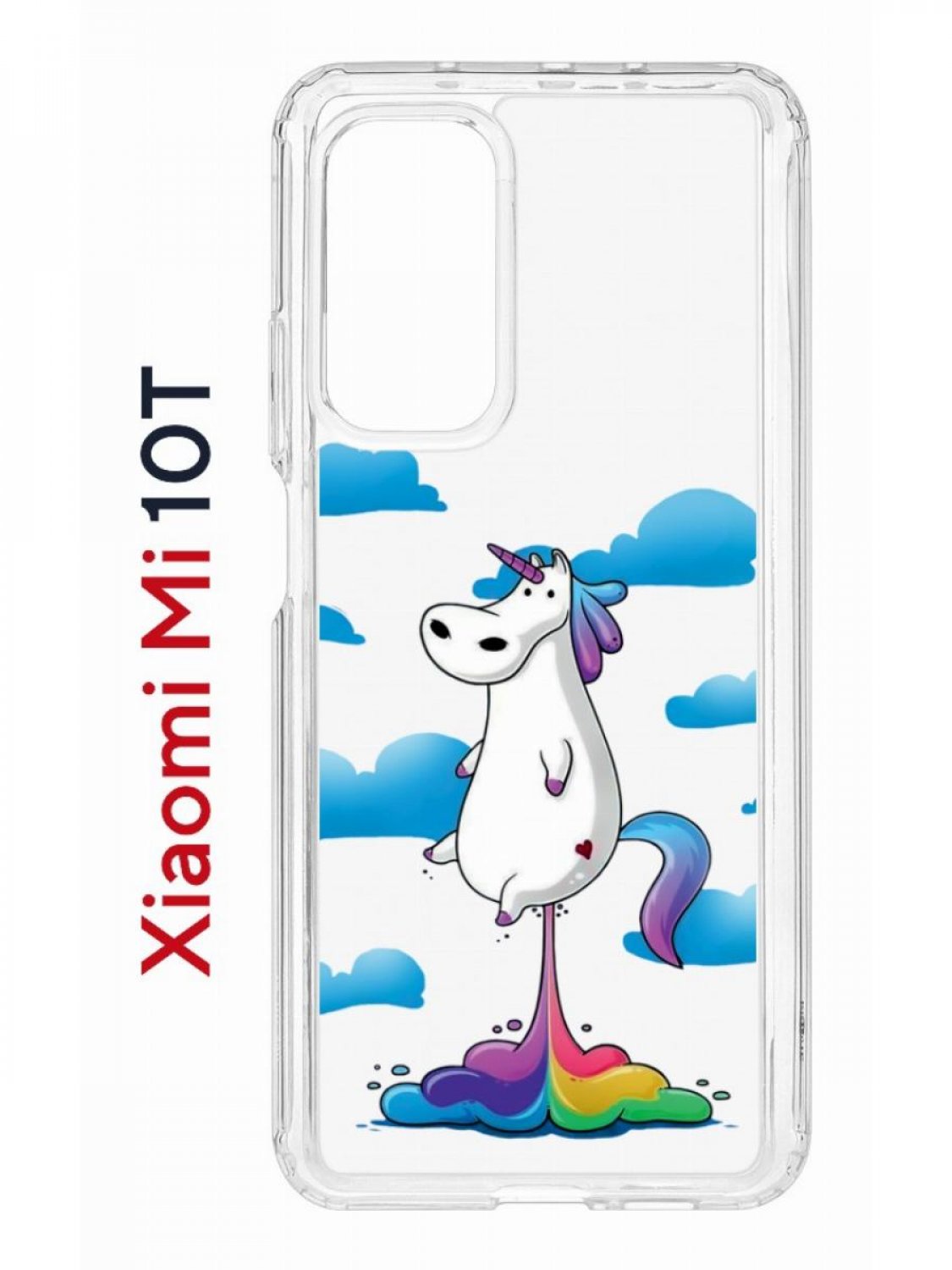 Чехол на Xiaomi Mi 10T/Mi 10T Pro Kruche Print Flying Unicorn,противоударный бампер