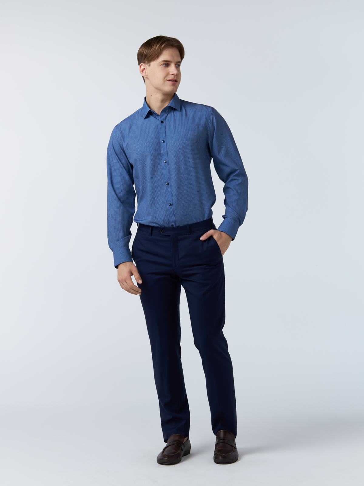 Рубашка мужская Westhero 9-675-56 синяя XL