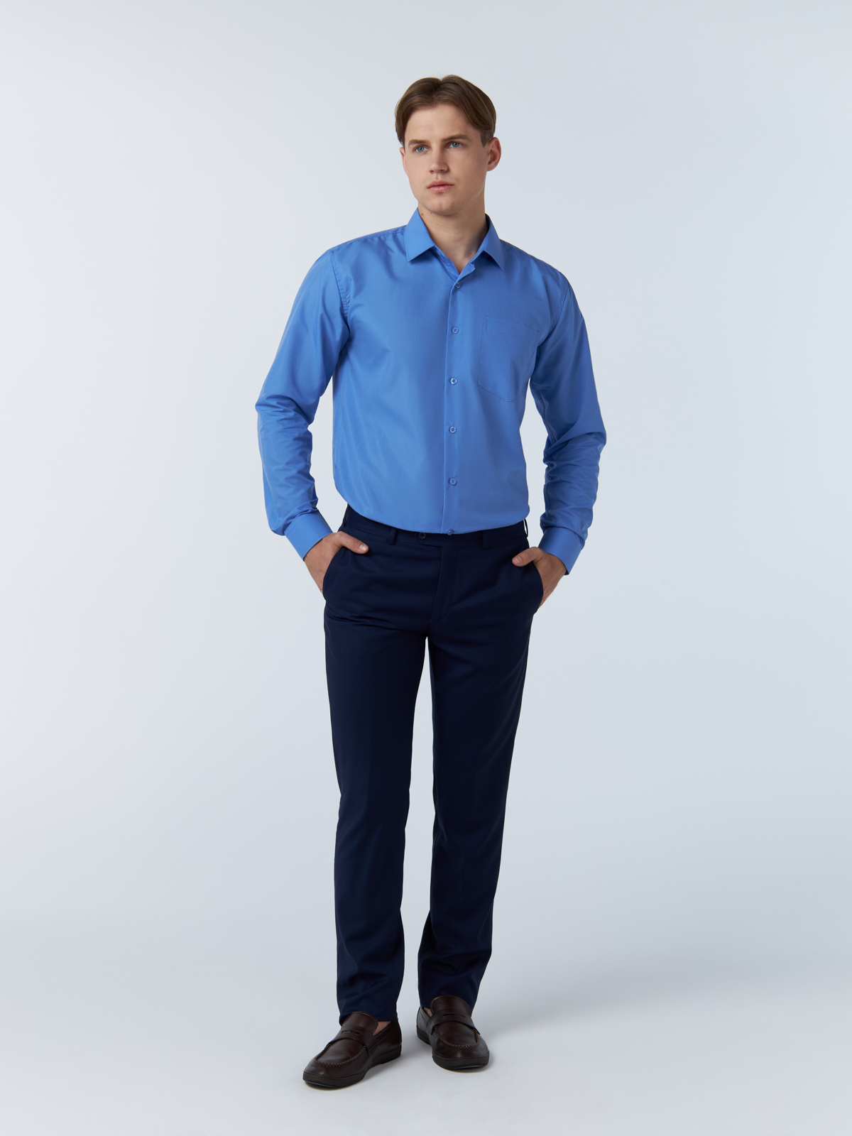 Рубашка мужская Platin 9-675-42 голубая 2XL