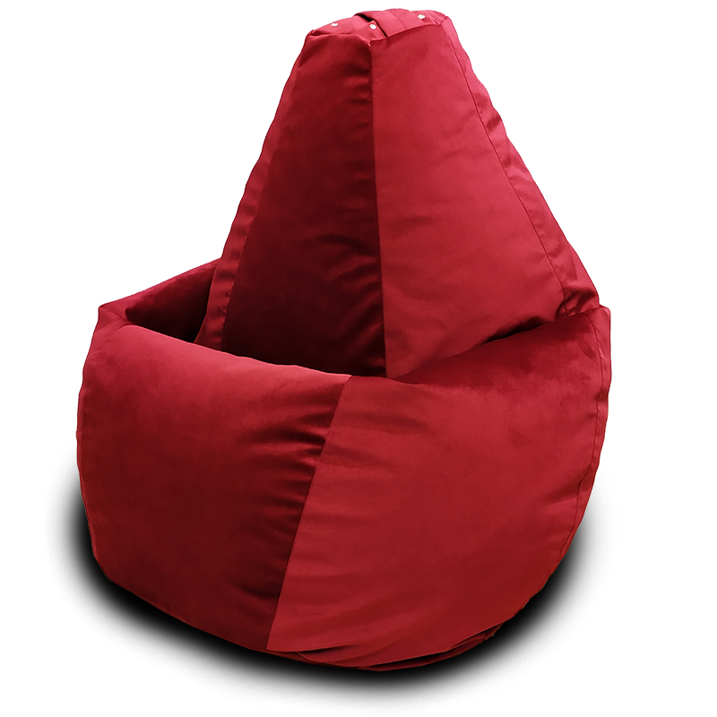 Кресло-мешок Puffmebel груша XXL бордовый