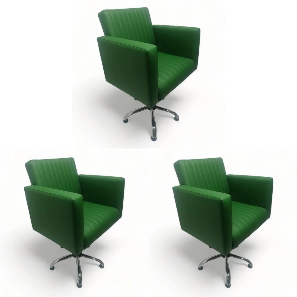 Парикмахерское кресло "Фьюжн",Зеленый, пятилучие, 3 шт