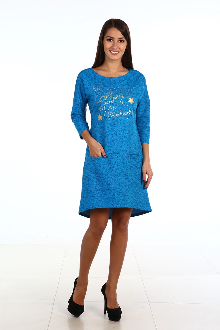 Платье женское Новое кимоно 6-80 голубое 42 RU