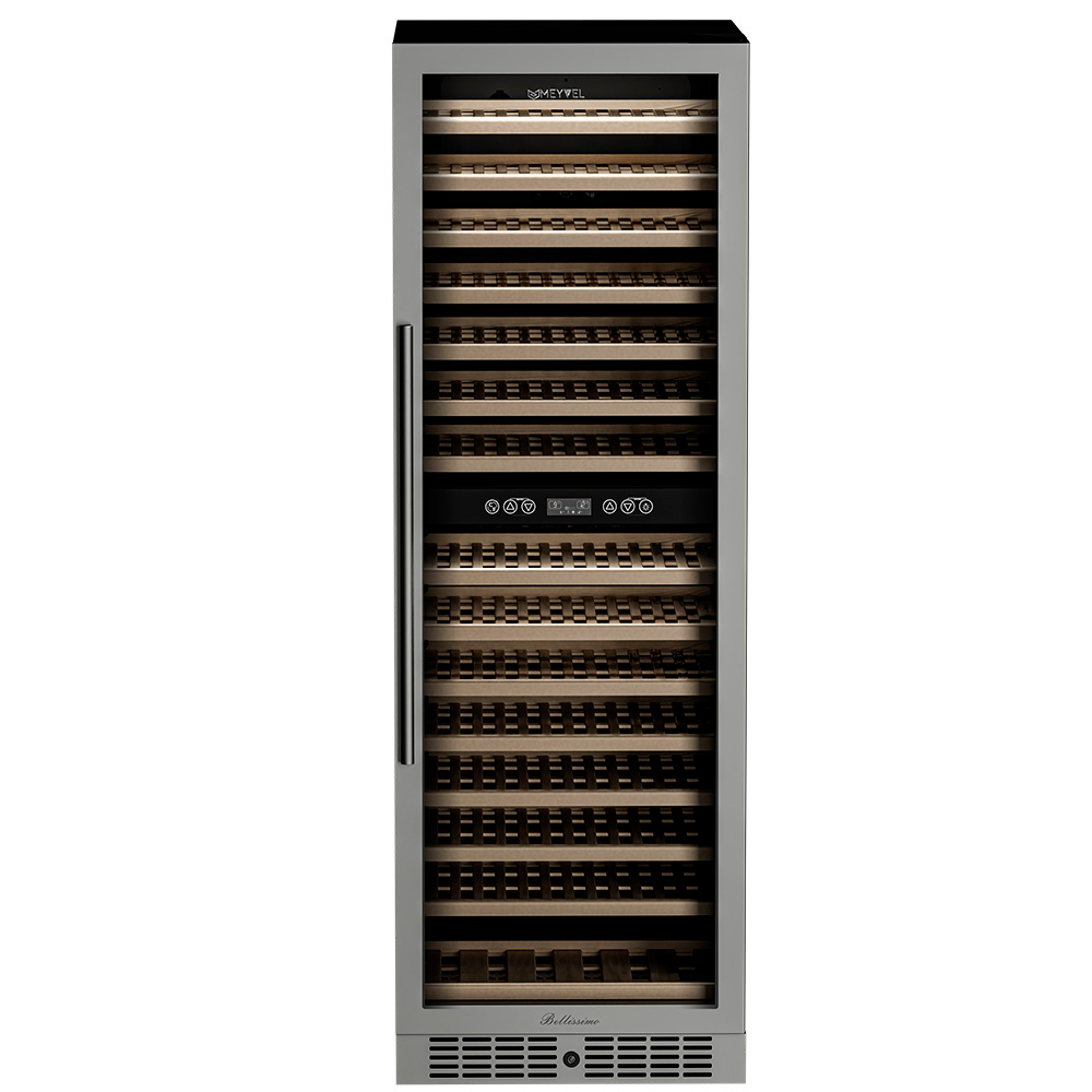 Винный шкаф Meyvel MV160-KST2 серебристый, черный