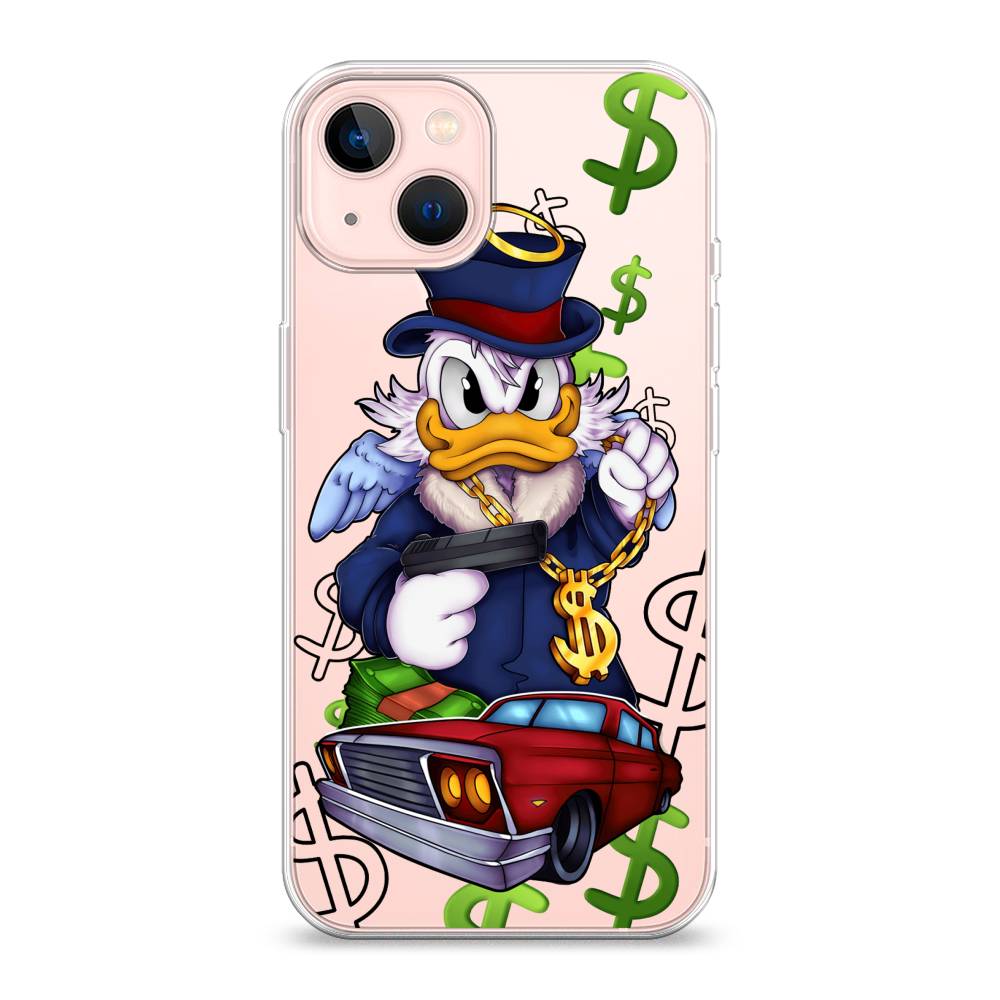 Чехол на Apple iPhone 13 "Scrooge McDuck with a Gold Chain"