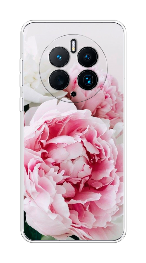 Чехол на Huawei Mate 50 Pro "Розовые и белые пионы"