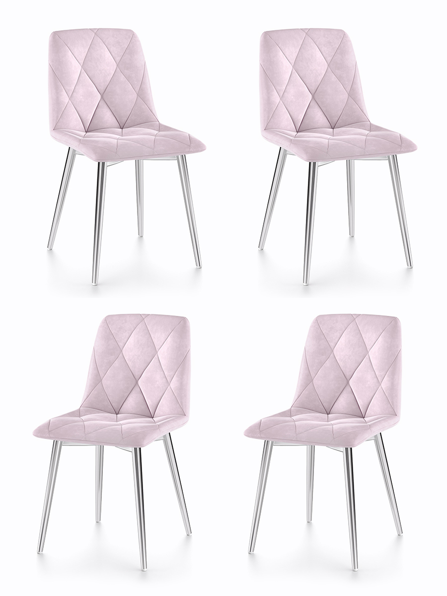 Комплект стульев для кухни DecoLine Ричи 4шт., хром/розовый