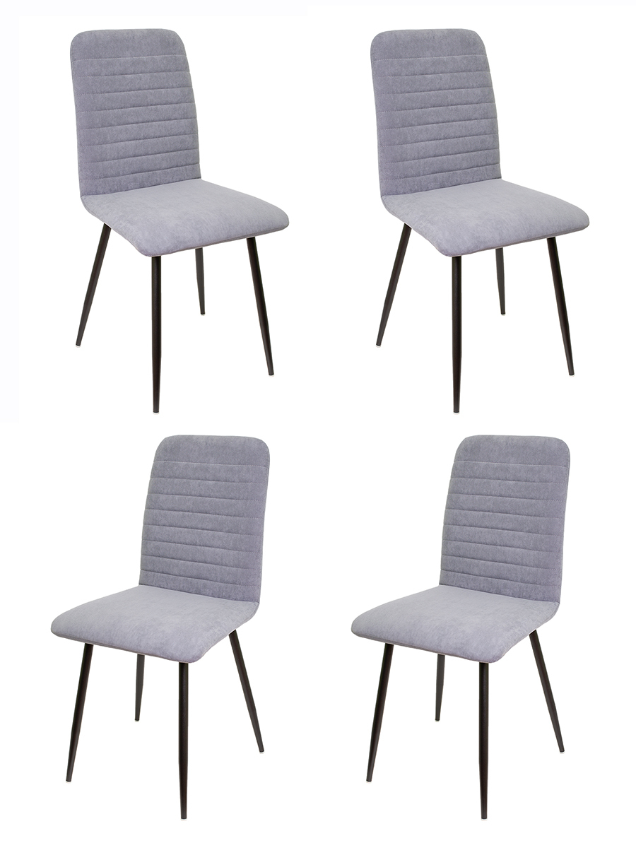 Комплект стульев для кухни DecoLine Поло 4шт, черный/серый