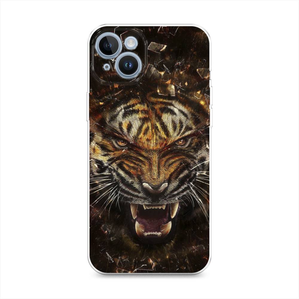 Чехол на Apple iPhone 14 "Тигр осколки"