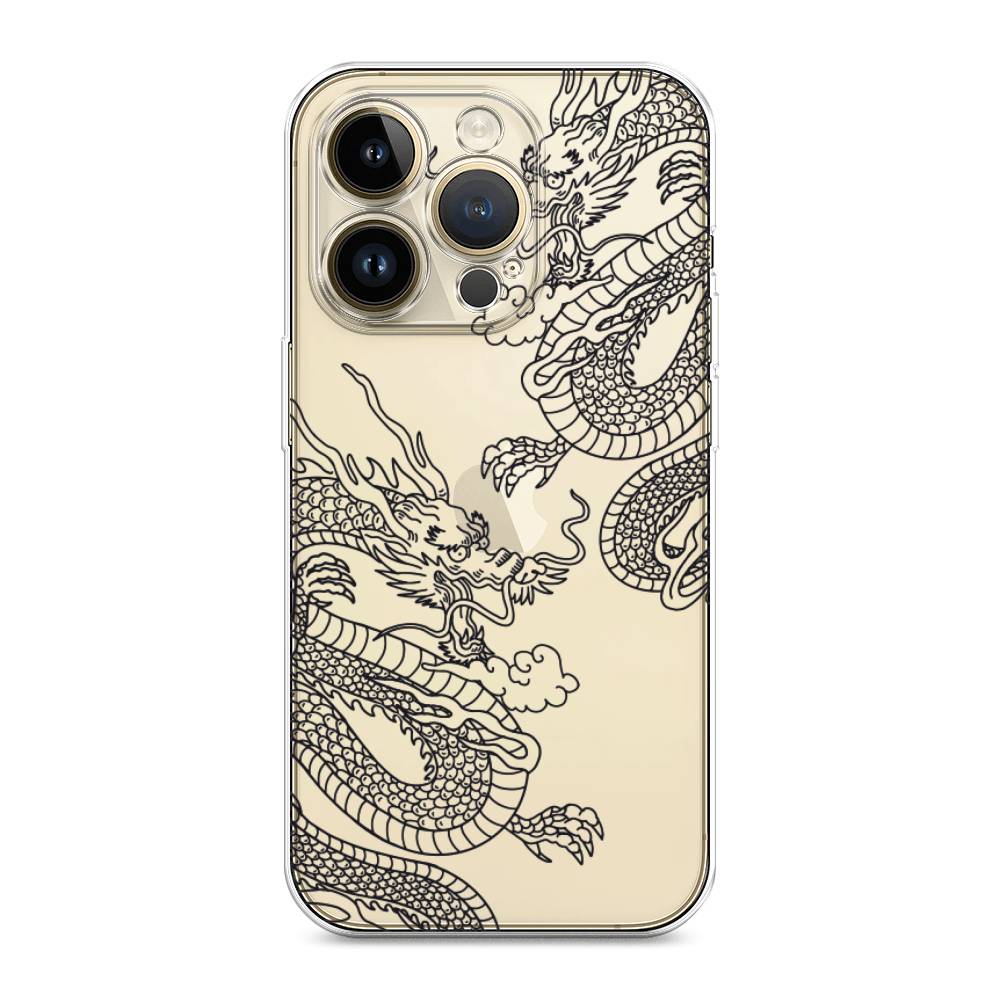 Чехол на Apple iPhone 14 Pro Max "Два китайских дракона"