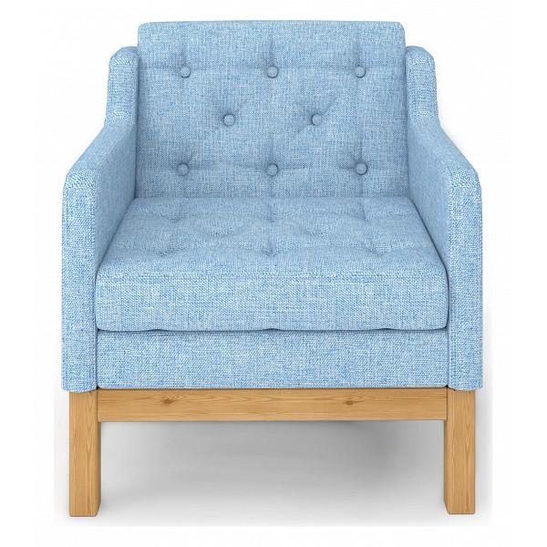 Кресло Anderson Айверс AND_326, голубой/сосна натуральная