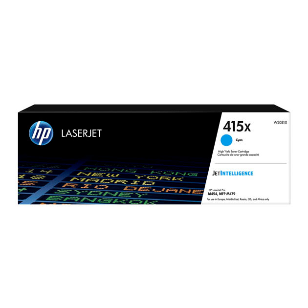Картридж для лазерного принтера HP 415X (W2031X) голубой, оригинал