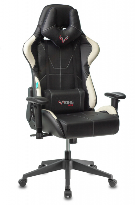 Кресло игровое ZOMBIE VIKING 5 AERO WHITE черный/белый искусственная кожа