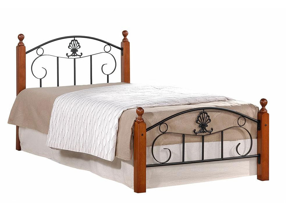 Односпальная кровать Односпальная кровать Румба Красный дуб/Чёрный, 900х2000 мм