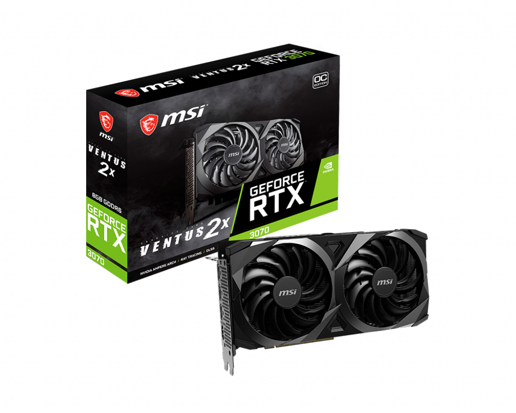 Видеокарта MSI NVIDIA GeForce RTX 3070 VENTUS 2X OC (RTX 3070 VENTUS 2X OC)