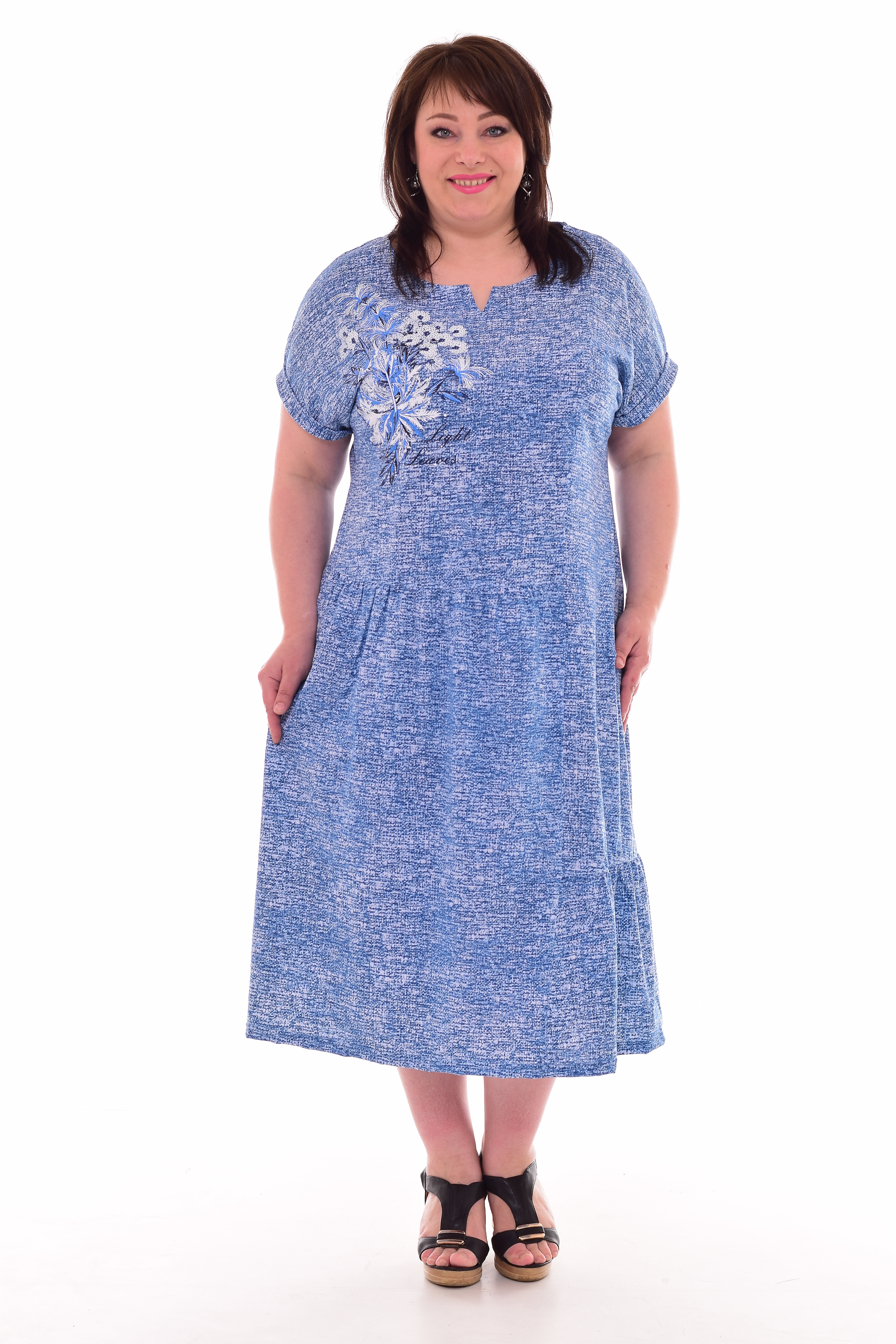 Платье женское Новое кимоно 4-69 голубое 46 RU