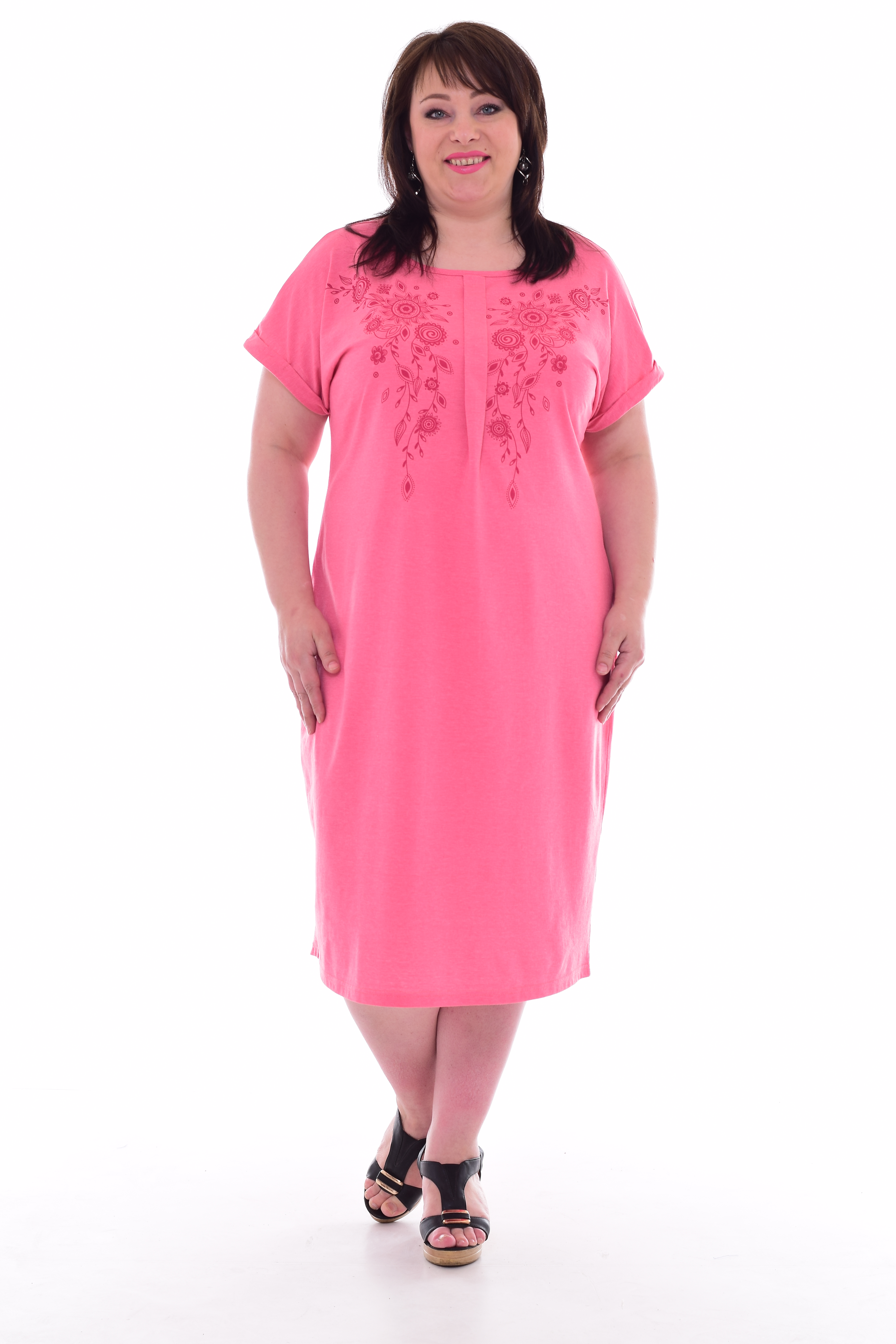 Платье женское Новое кимоно 4-67 розовое 52 RU