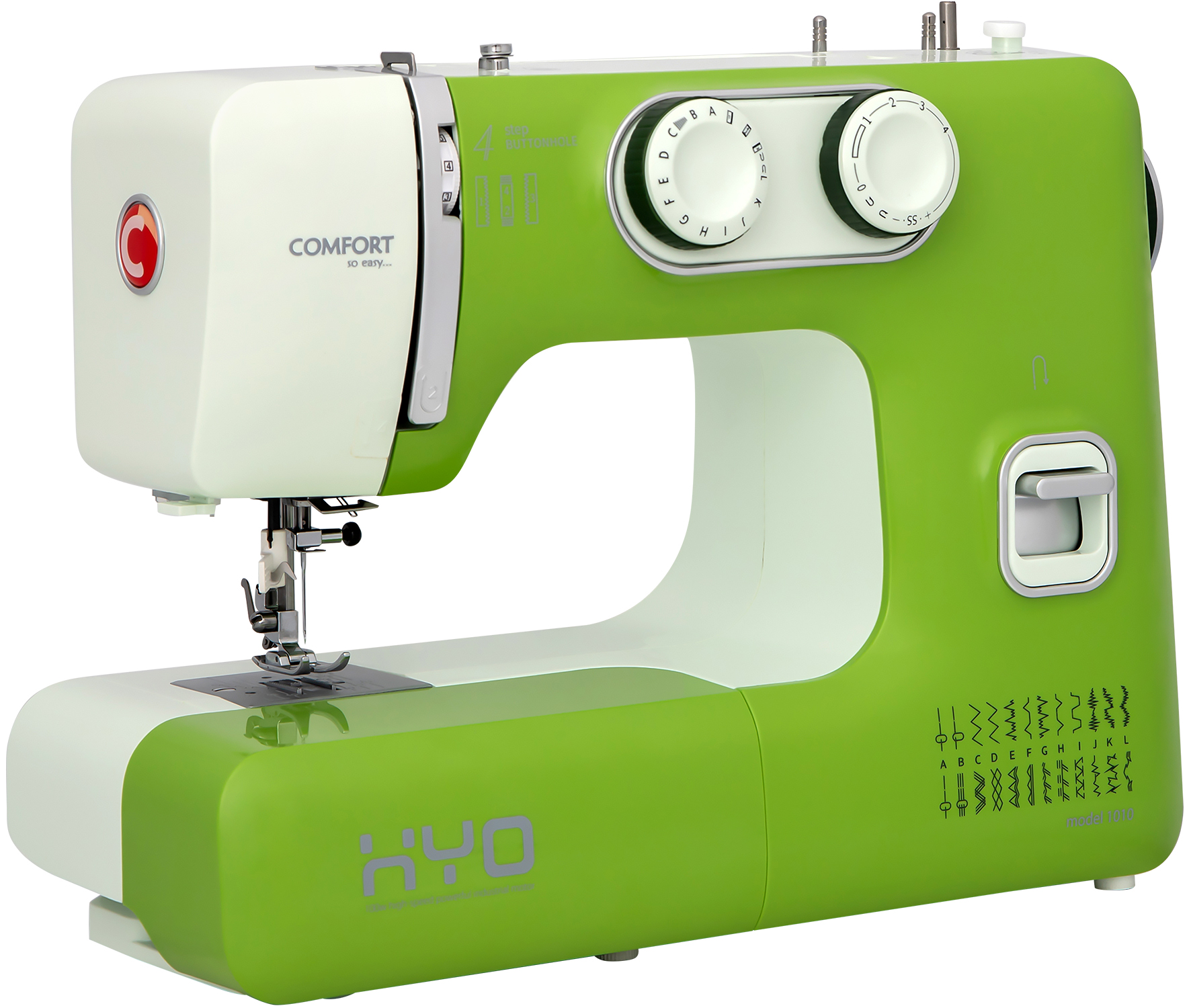 Швейная машина COMFORT 1010F белый, зеленый