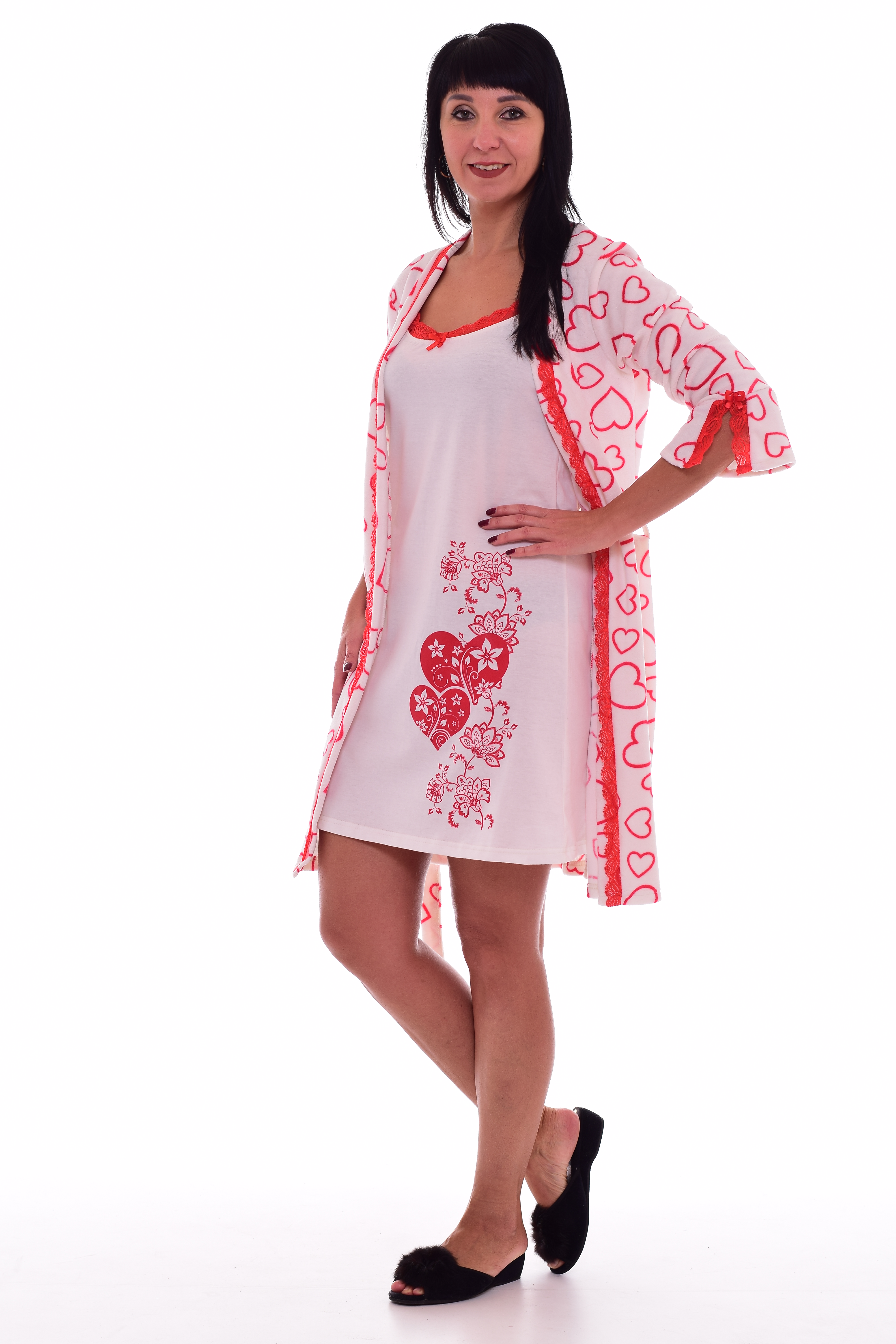 Комплект домашний женский Новое кимоно 3-195 бежевый 48 RU